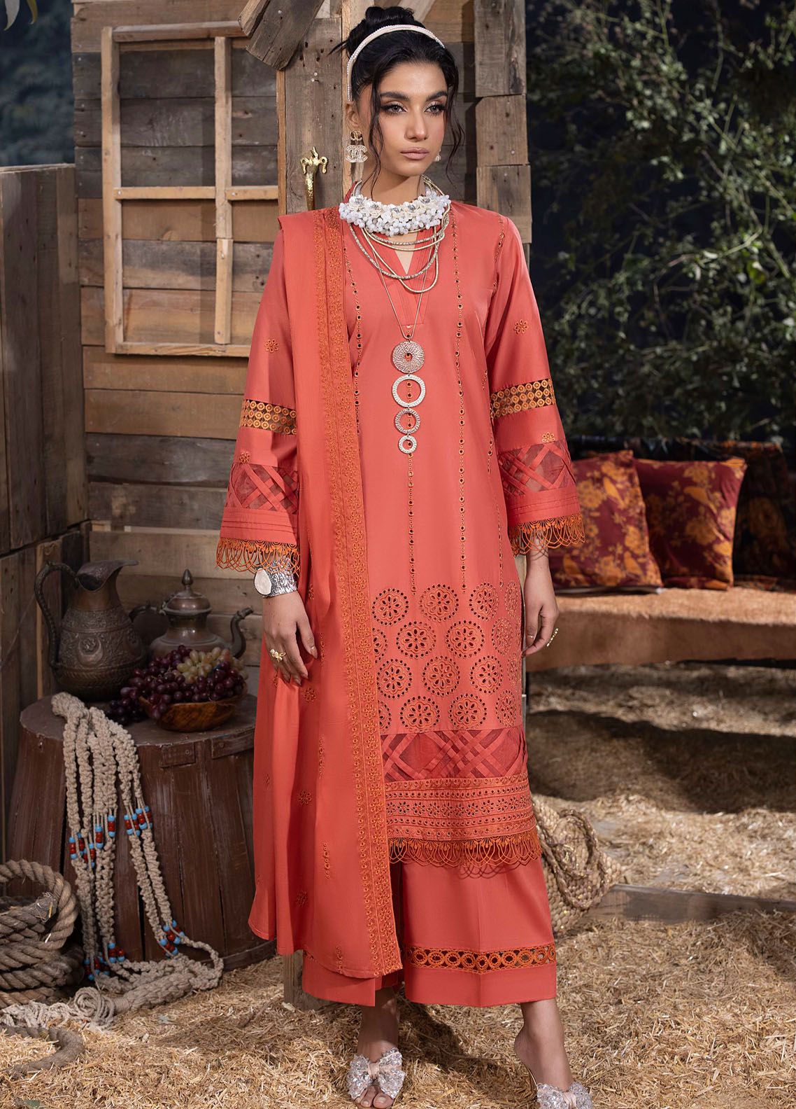 Mehru By Mahnur Embroidered Lawn Suits Unstitched 3 Piece MN24MR D-10 ...