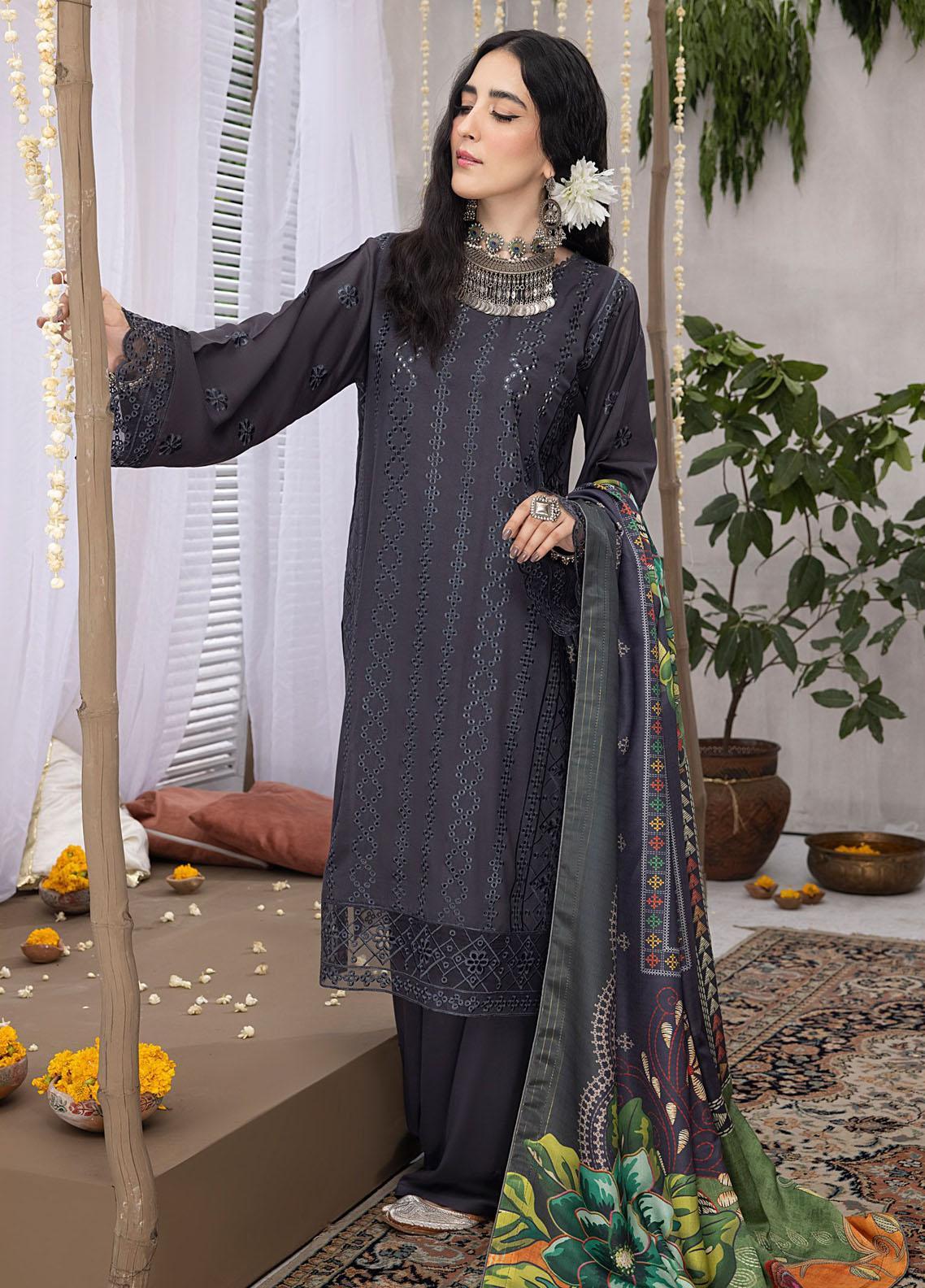 Mehru By Mahnur Embroidered Linen Suits Unstitched 3 Piece MN23MSL D-01 ...
