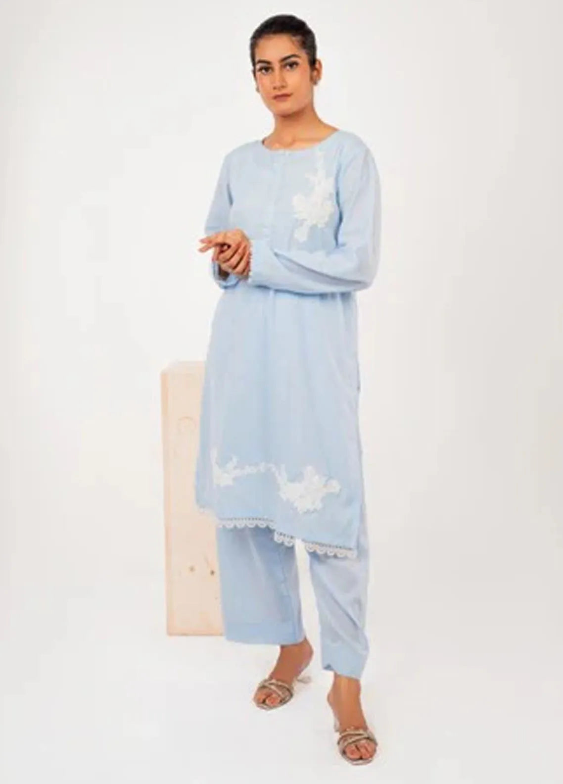 MHK Pret Printed Irish Cotton 2 Piece Suit Powder Blue – Sanaulla Store