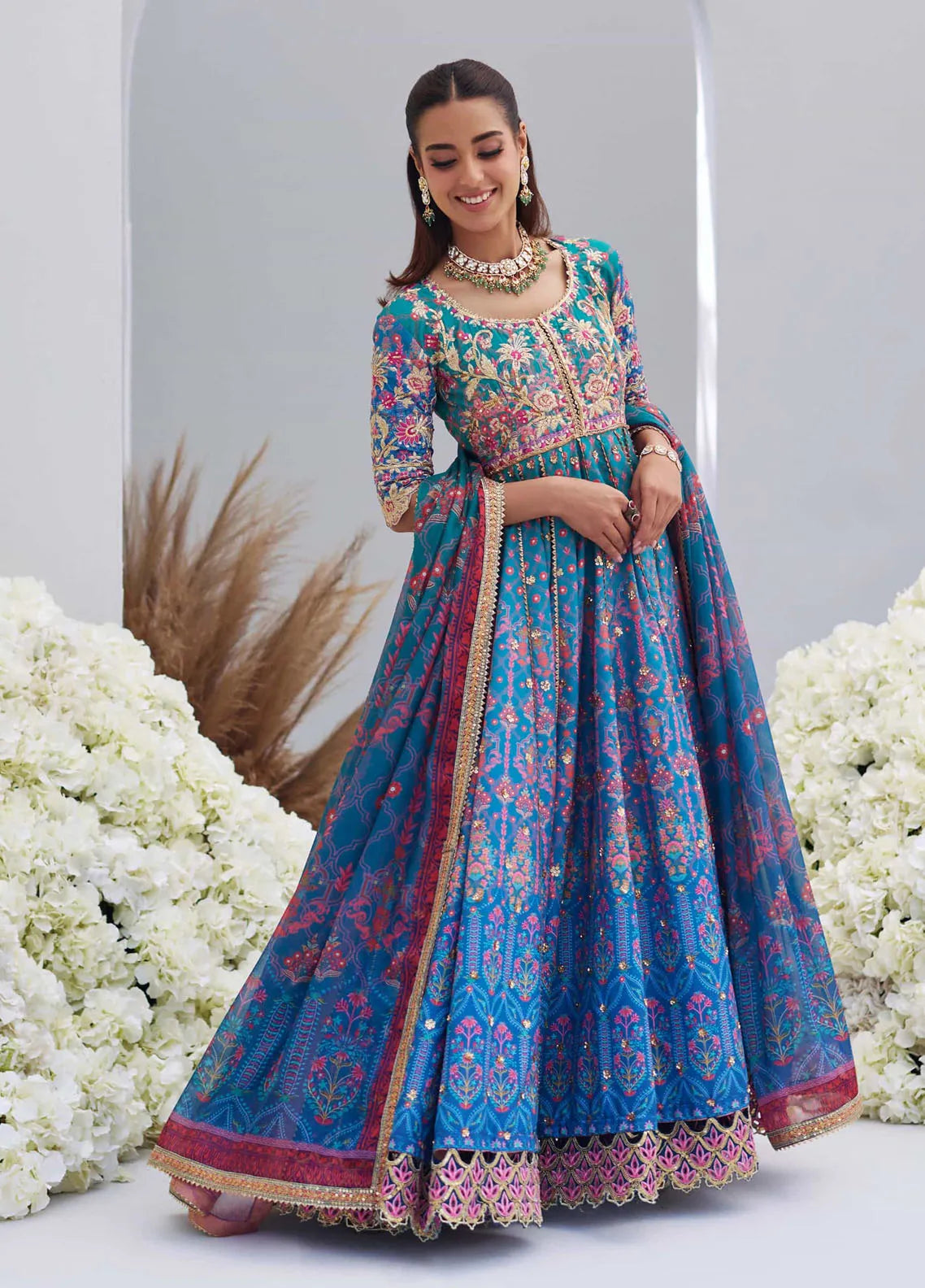Mina Hasan Embroidered Raw Silk Suit Unstitched 3 Piece Zayna - Formal ...