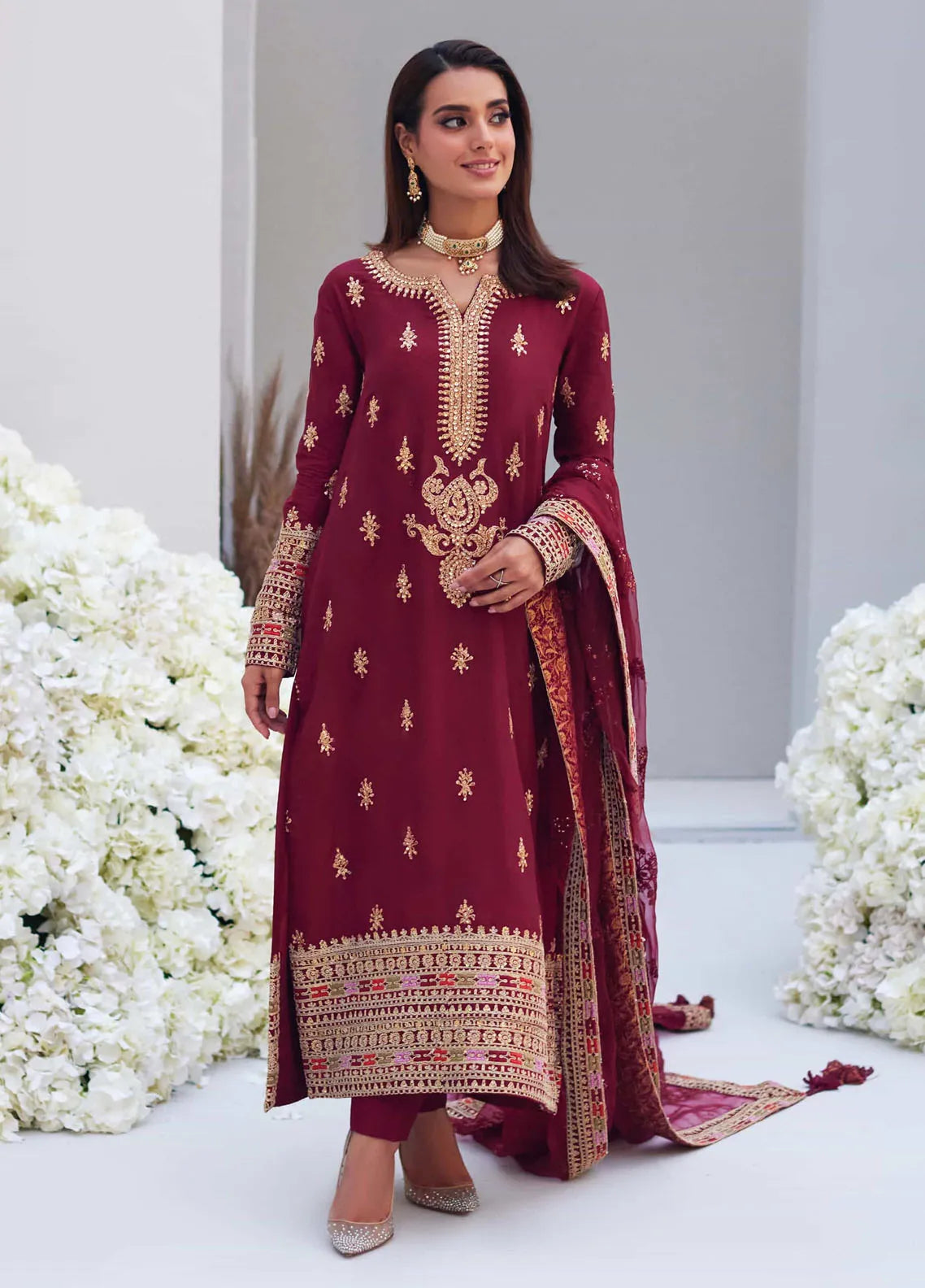Mina Hasan Embroidered Silk Suit Unstitched 3 Piece Maya - Formal ...