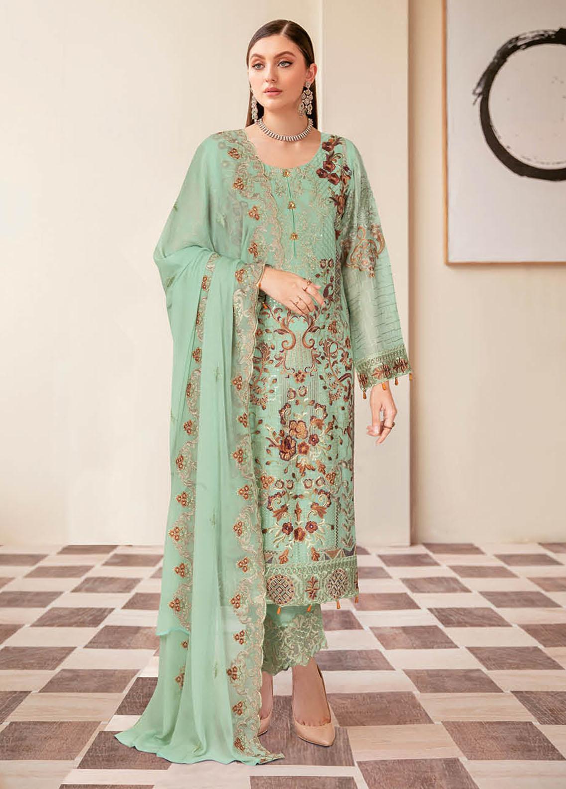 Nayab By Ramsha Embroidered Chiffon Suits Unstitched 3 Piece RSH23-N2 N ...