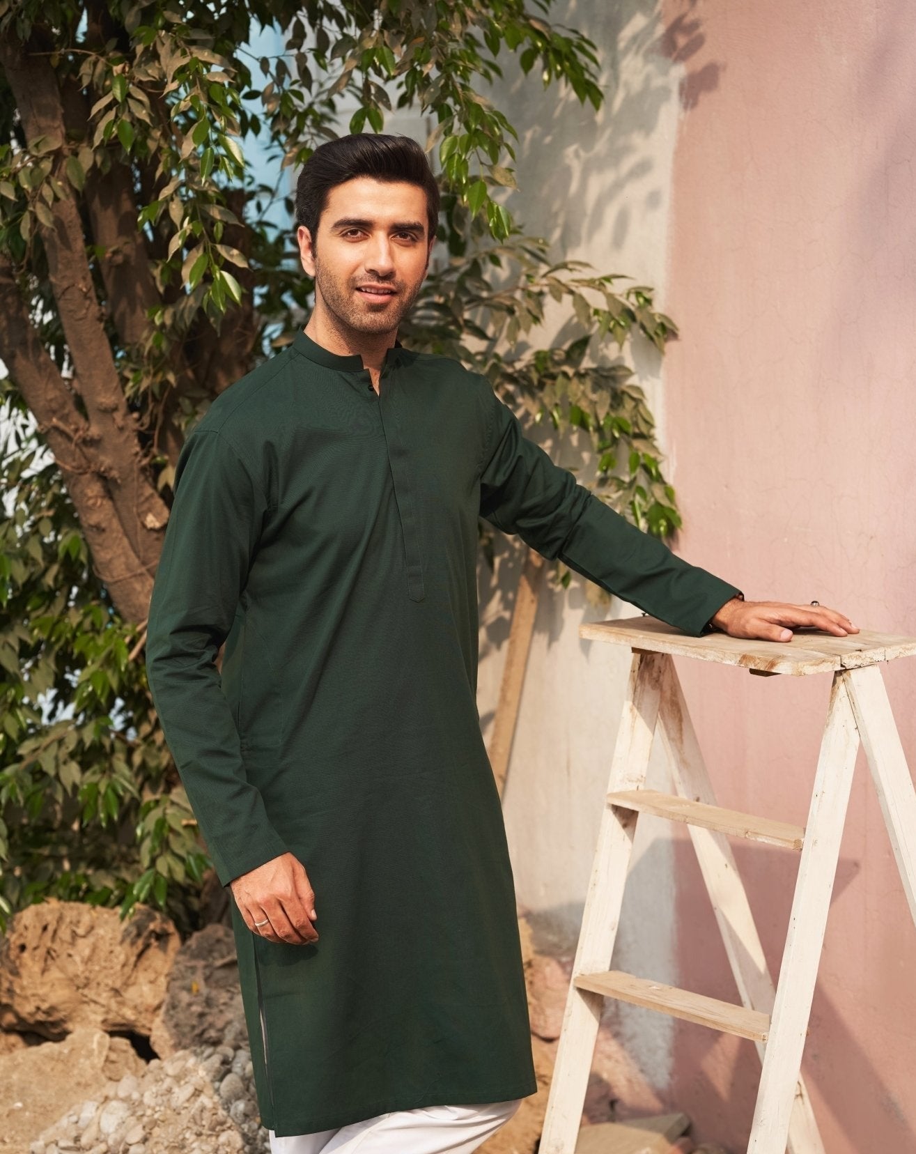 Muraqsh Ready To Wear Solids Men 2 Piece Pine Cotton Kurta Trouser MUR ...