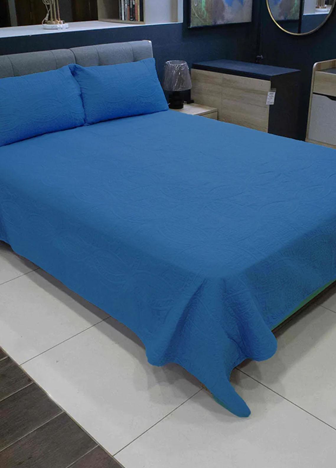 Plush Mink Bed Sheet Luxe Bed Spread Lagoon Quilted Jacquard Embossed ...