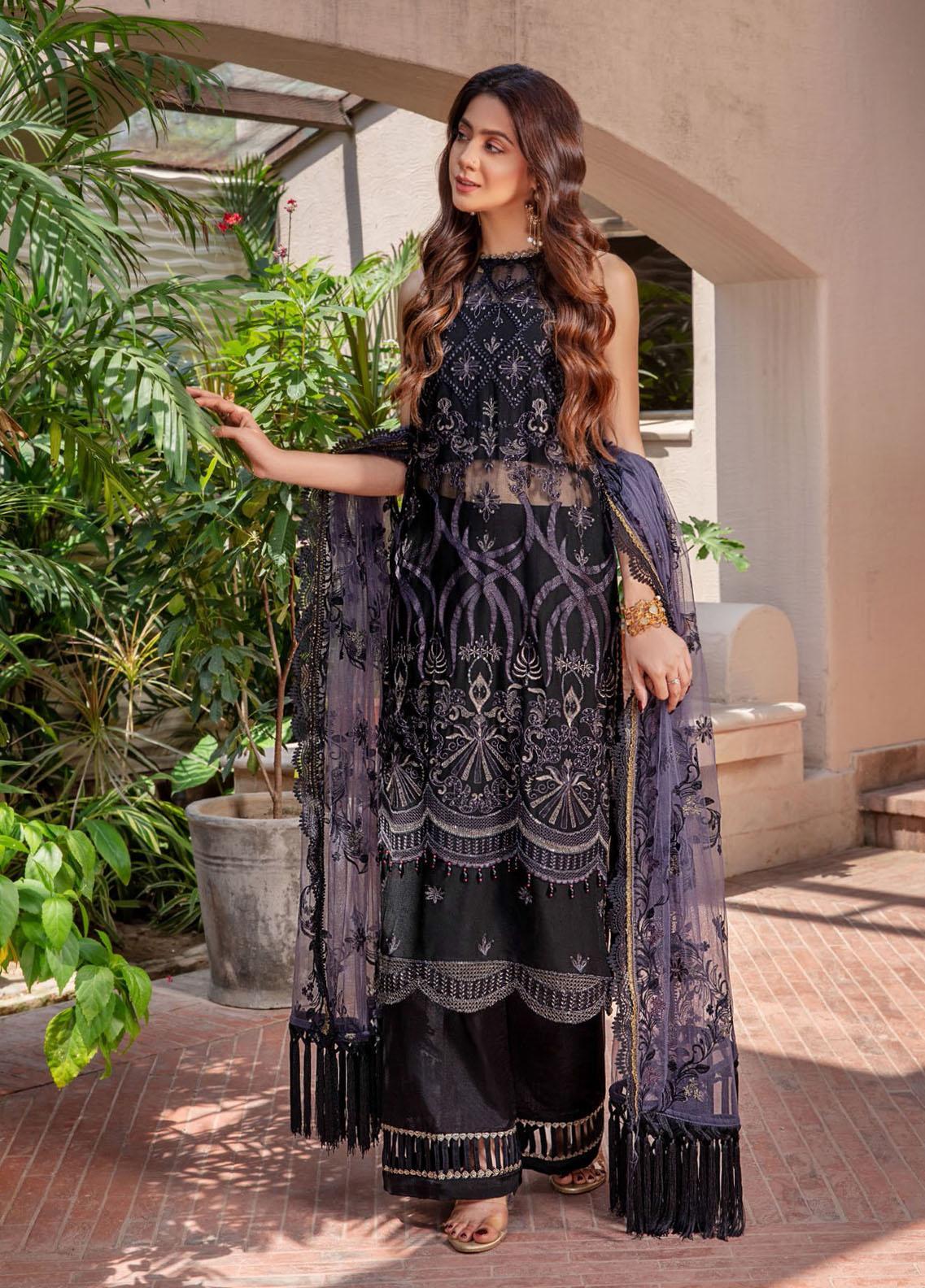 Preesha By Humdum Embroidered Chiffon Suits Unstitched 3 Piece HD22P 01 ...