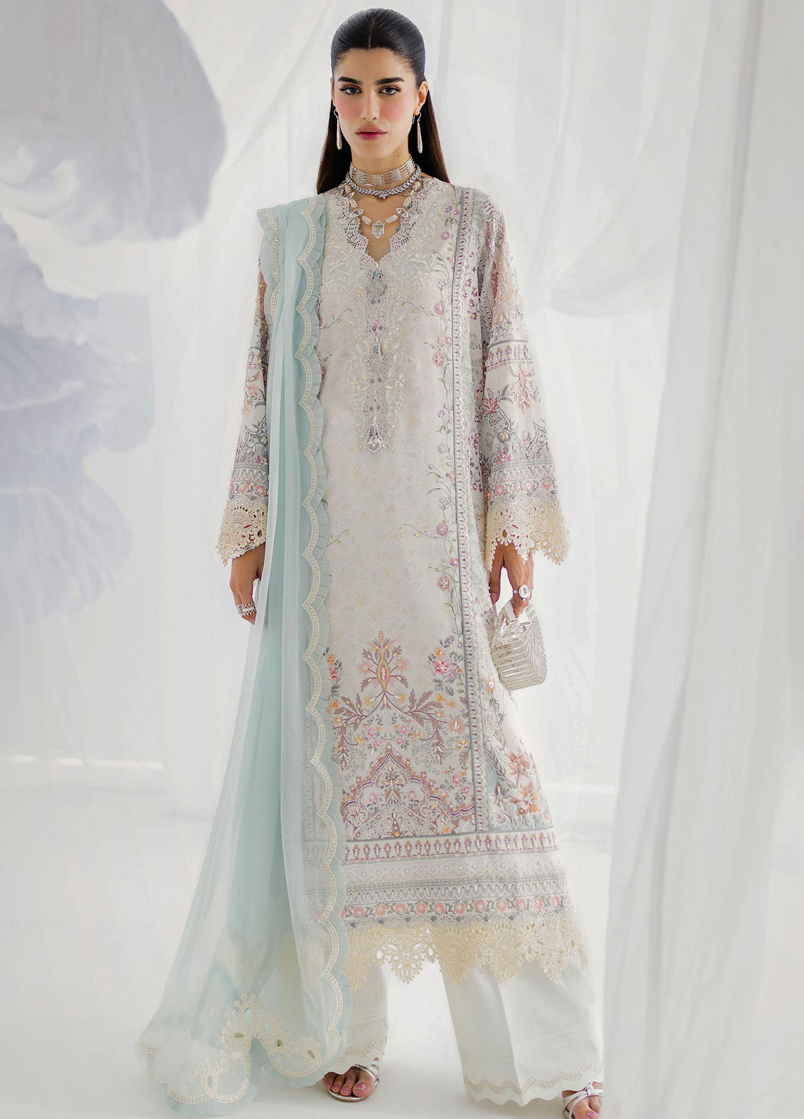Qalamkar Embroidered Silk Suits Unstitched 3 Piece QLM25LS D-06 Nele ...