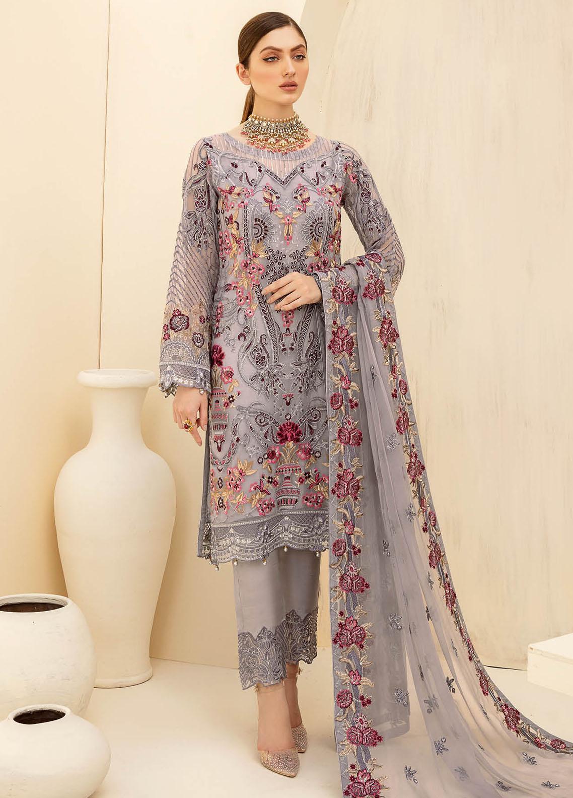 Rangoon by Ramsha Embroidered Chiffon Suits Unstitched 3 Piece RSH21RC ...