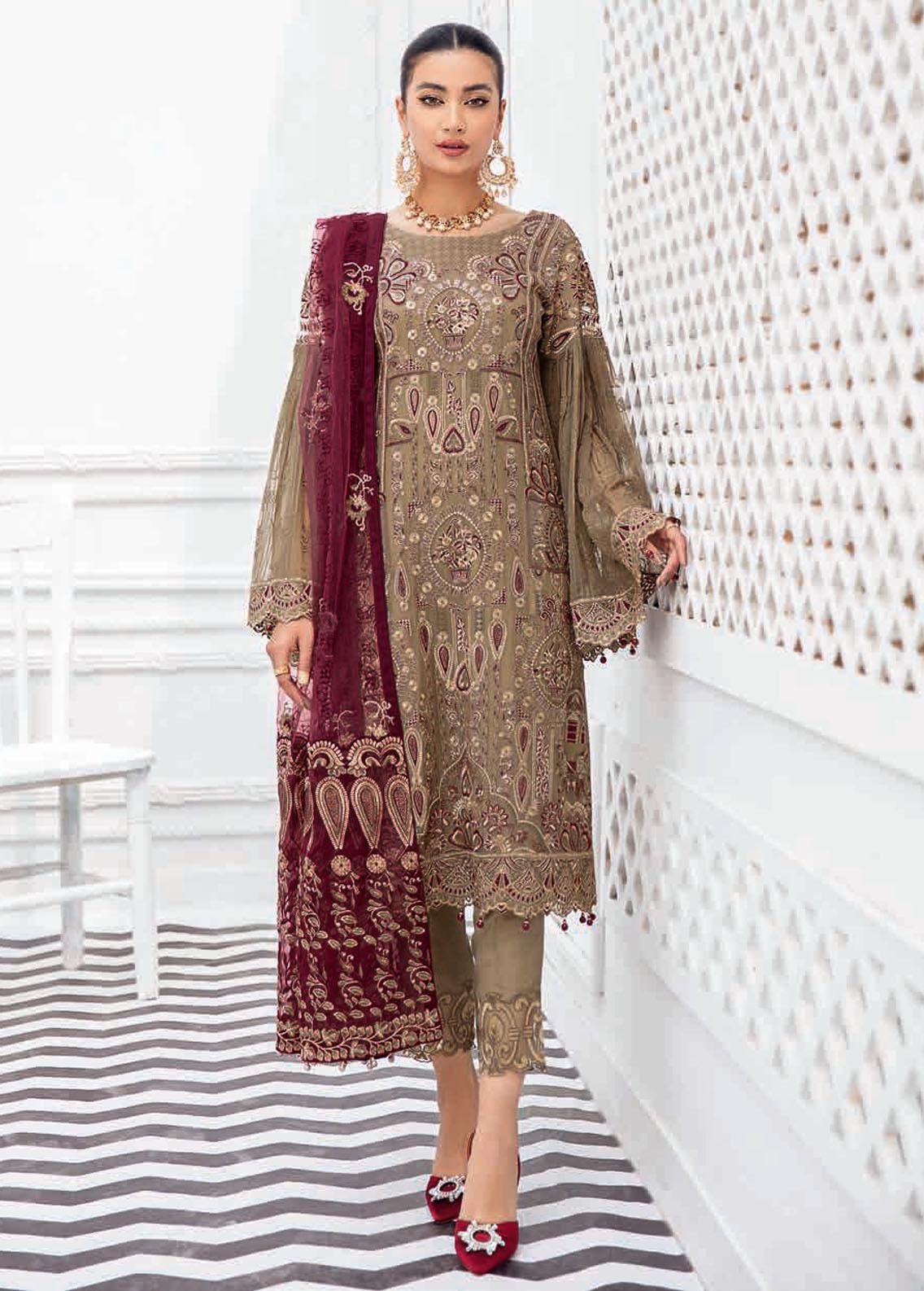 Rangoon by Ramsha Embroidered Chiffon Suits Unstitched 3 Piece RSH22-R8 ...