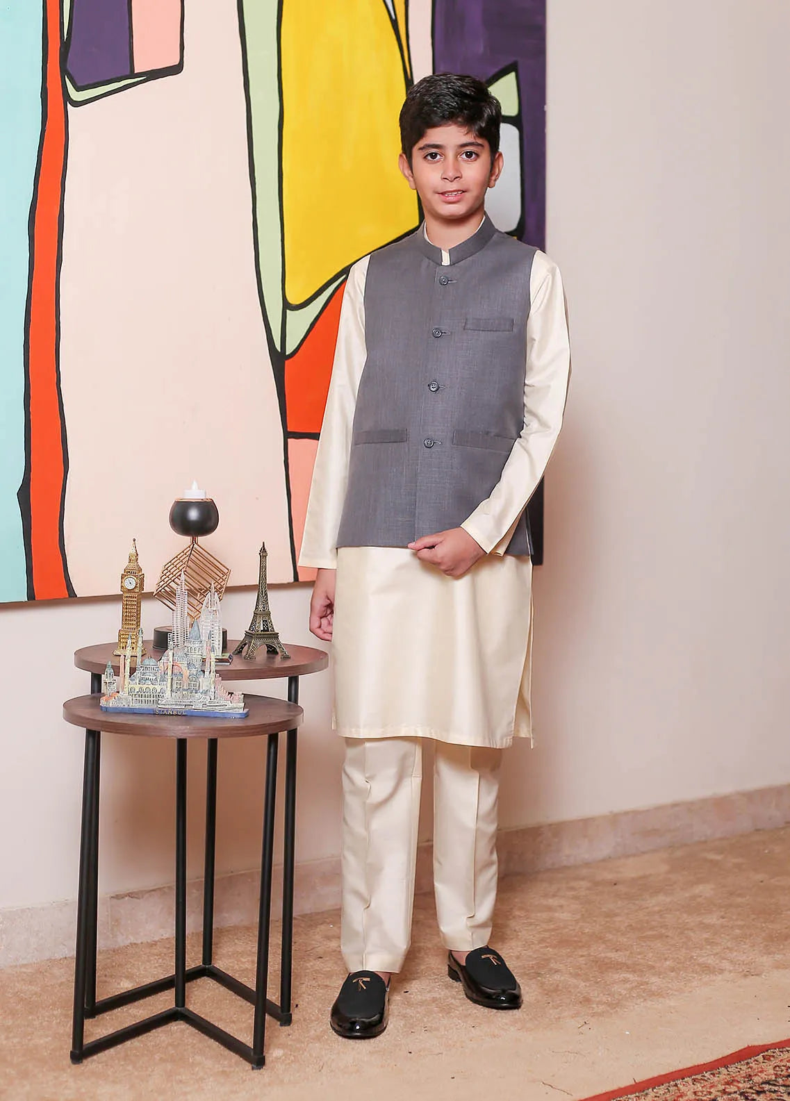 Real Image Formal Boys Fancy Waistcoat - OKW-030 – Sanaulla Store