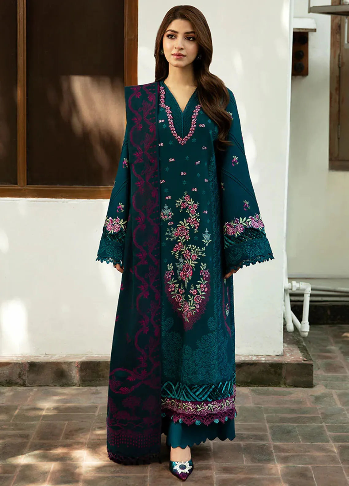 Republic WomensWear Embroidered Khaddar Suits Unstitched 3 Piece RW24W ...