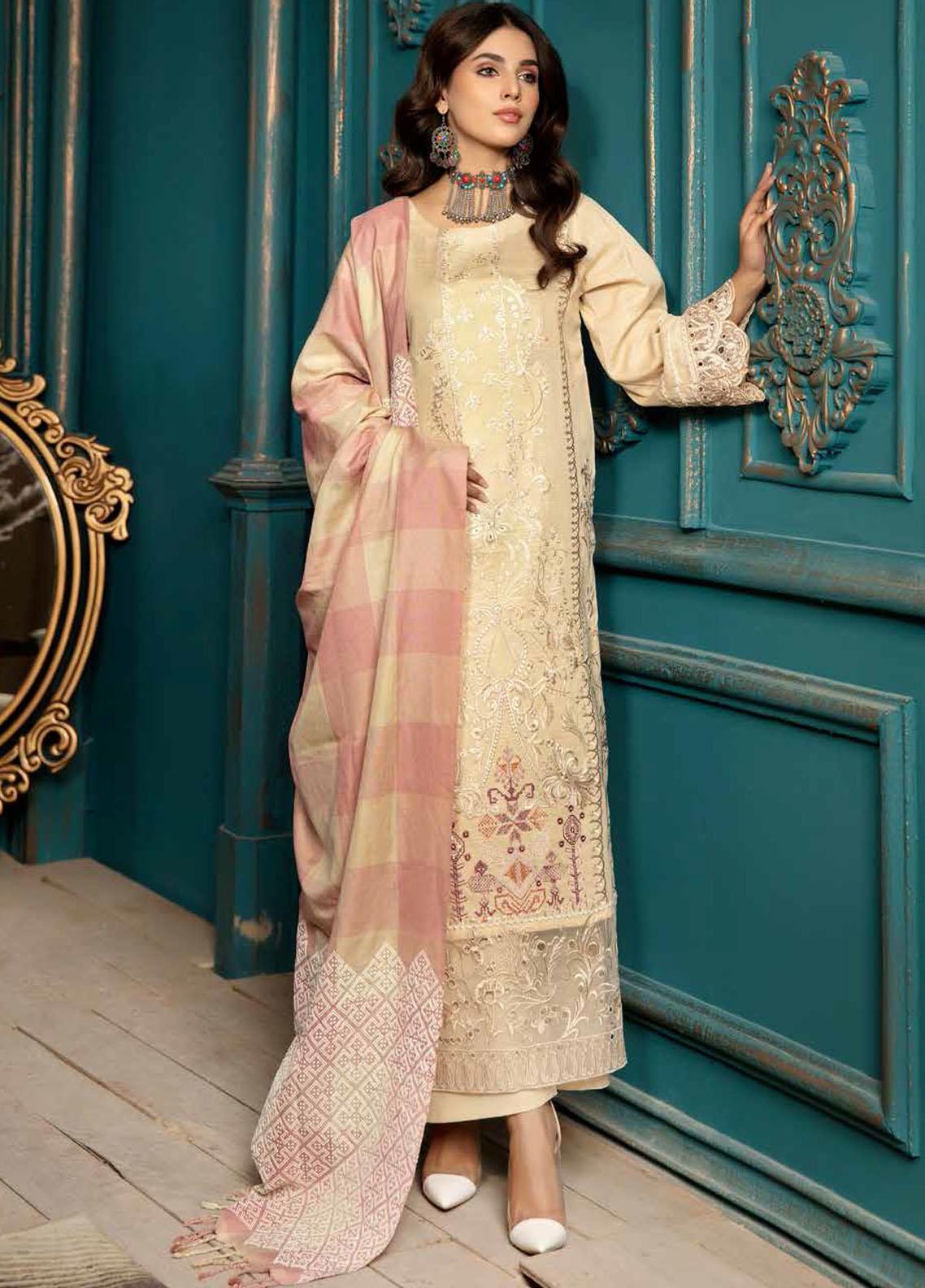 Afreen By Riaz Arts Embroidered Khaddar Suits Unstitched 3 Piece RA21K ...