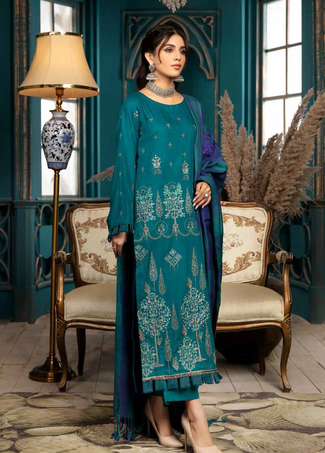 Afreen By Riaz Arts Embroidered Khaddar Suits Unstitched 3 Piece RA21K ...