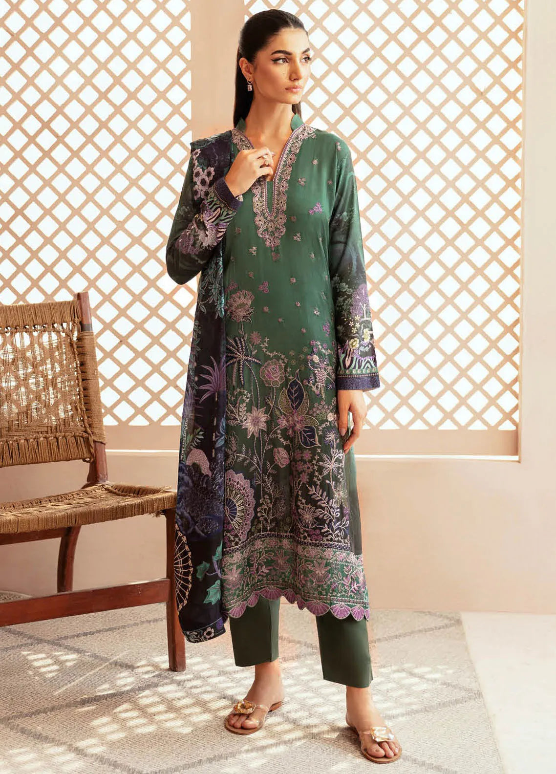 3 Piece Embroidered Unstitched Suits from Riwaj by Ramsha Unstitched ...