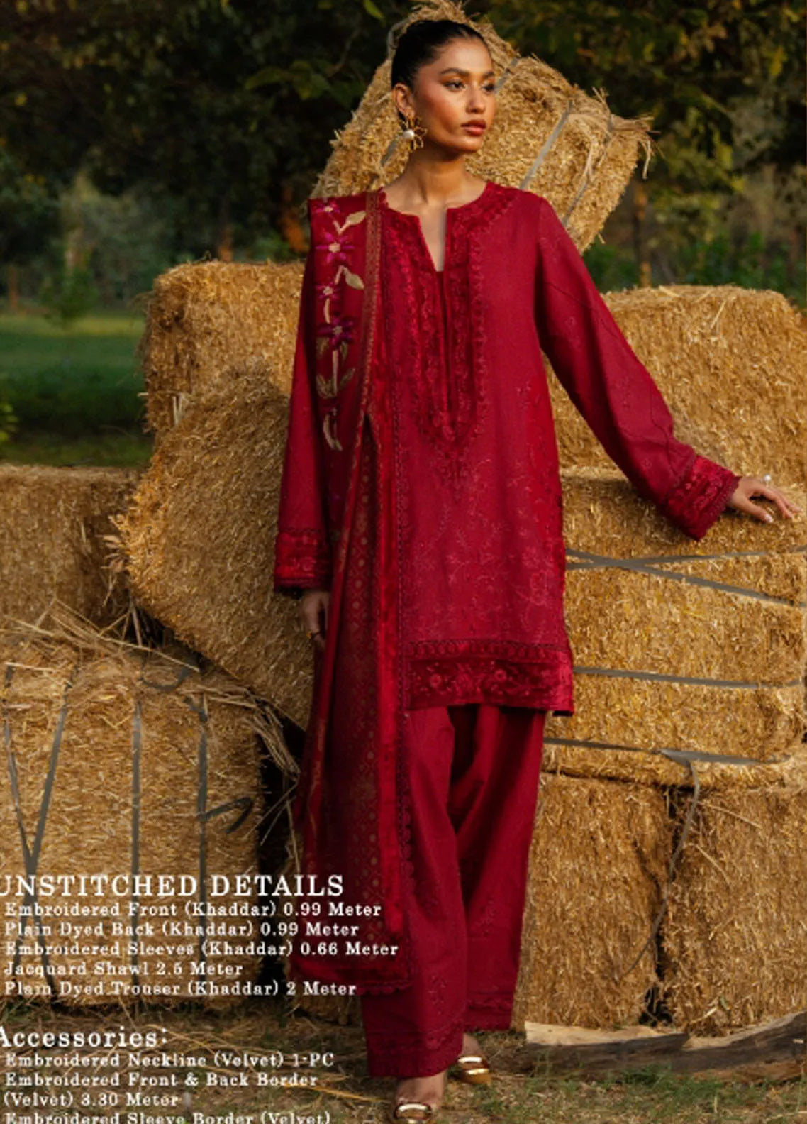 Saira Rizwan Embroidered Khaddar Suits Unstitched 3 Piece SR24PW SRW24 ...