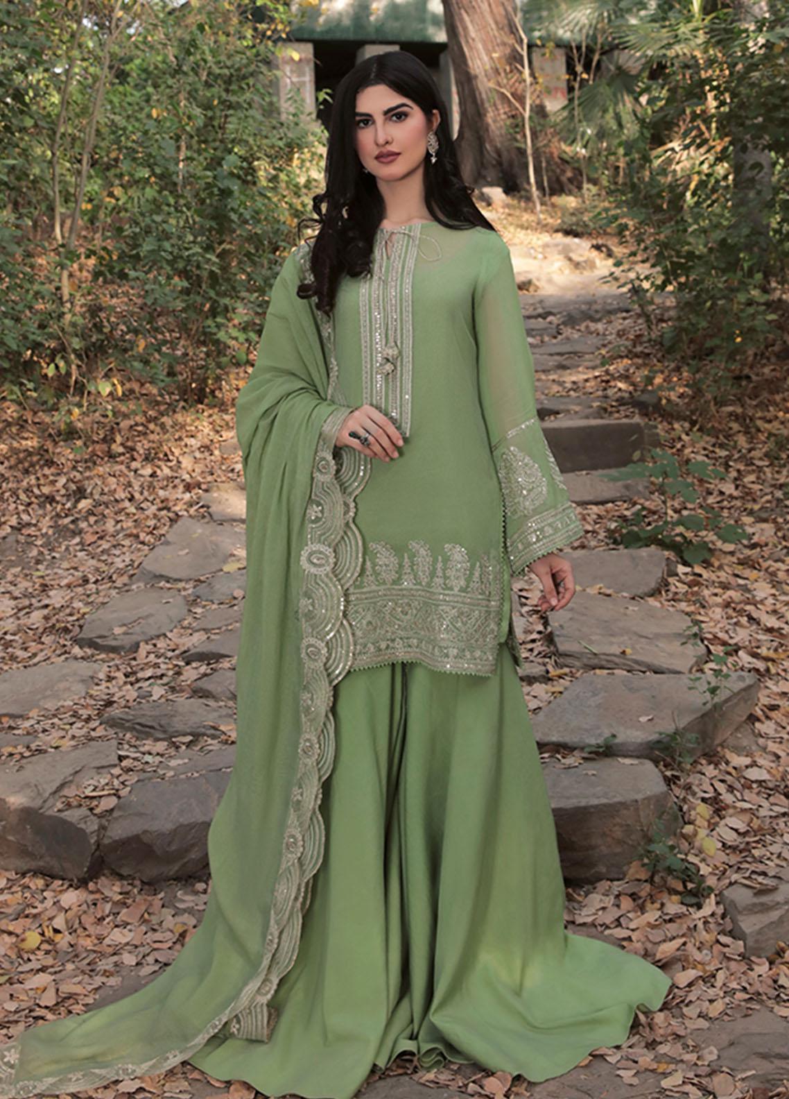 Saira Rizwan Ready to Wear Cotton Net 4 Piece SR22KGE GUL - B ...