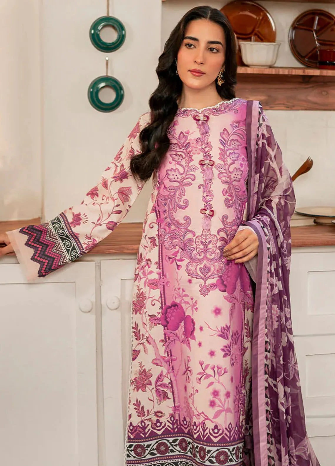 Selene By Roheenaz Embroidered Cambric Suit Unstitched 3 Piece RNZ24S ...