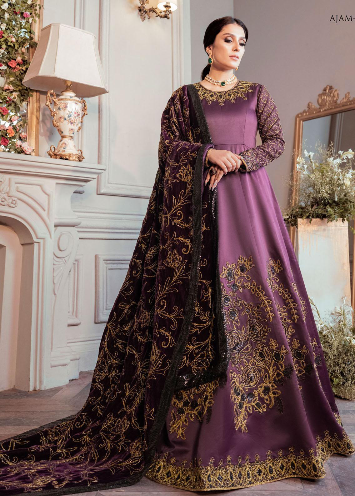 The Ayeza Edit by Asim Jofa Embroidered Velvet Suits Unstitched 3 Piece ...