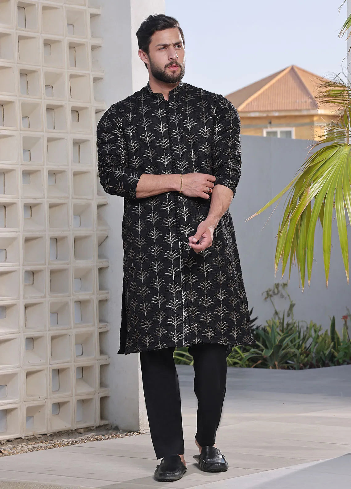The Great Master (TGM) Raw Silk Fancy Men Kurta Pajama - Dark Shadow ...