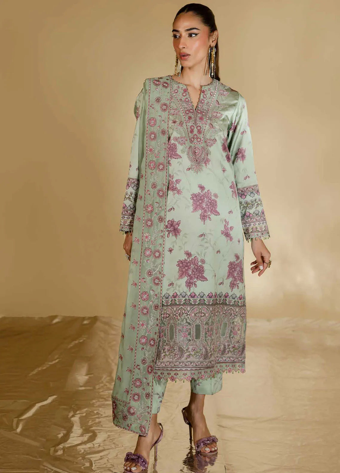 The Silk Edit by Nureh Embroidered Silk Suits Unstitched 3 Piece ...