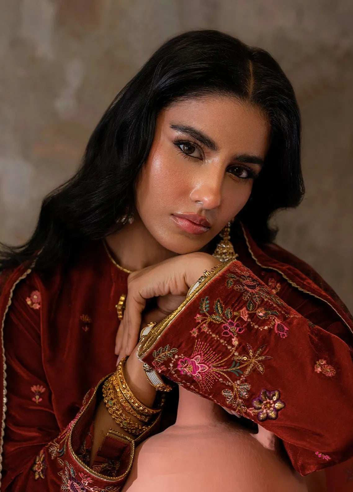Velmor by Seran Embroidered Velvet Suit Unstitched 3 Piece SRN24VF ...