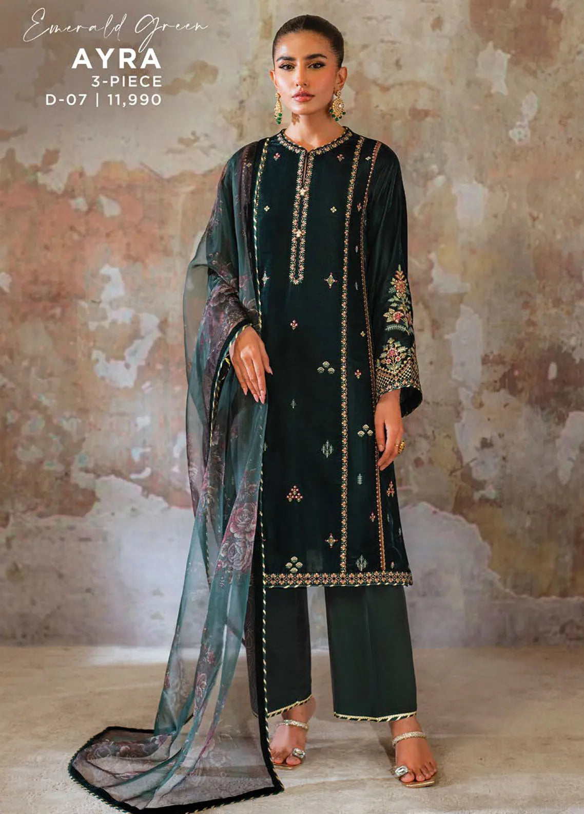 Velmor by Seran Embroidered Velvet Suit Unstitched 3 Piece SRN24VF Ayra ...