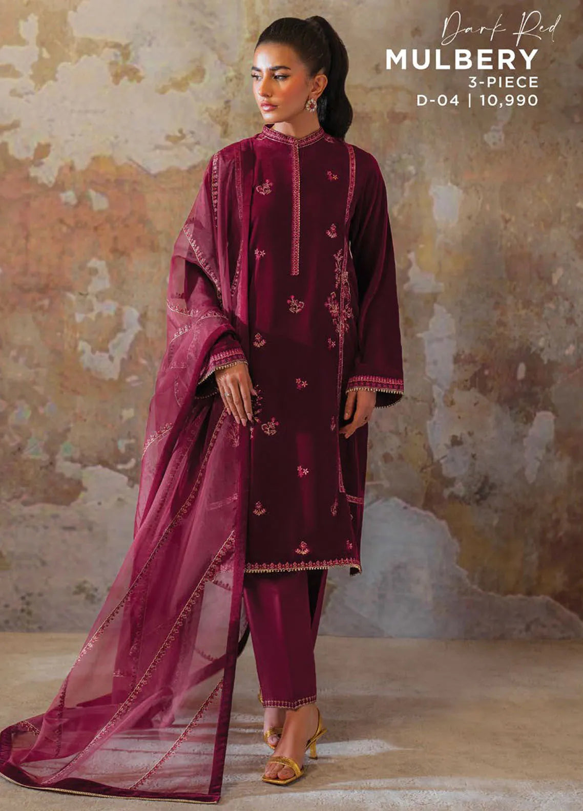 Velmor by Seran Embroidered Velvet Suit Unstitched 3 Piece SRN24VF ...