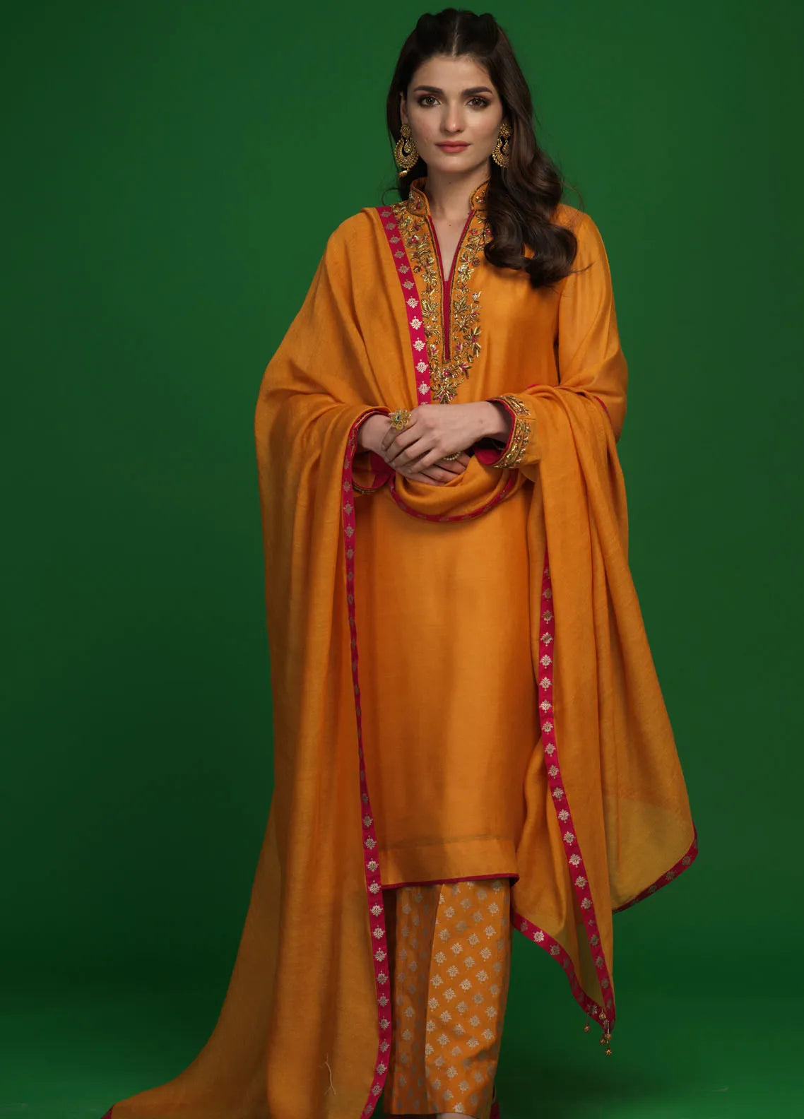 Zaaviay Pret Embroidered Khaadi Net 3 Piece Suit Noorain – Sanaulla Store