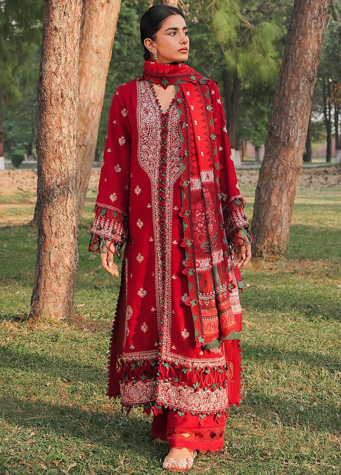 Zaha Embroidered Khaddar Suits Unstitched 3 Piece ZKS23W-2 ZW2-23-05 ...