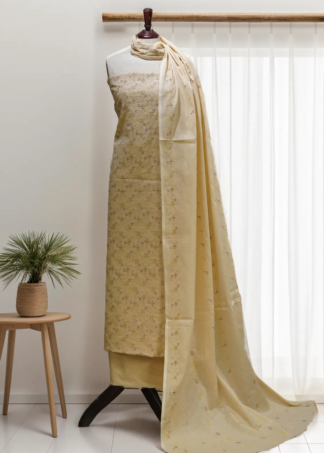 Zam Zam Chikankari Lawn Suit Unstitched 3 Piece ZMZ24C Yellow - Summer ...
