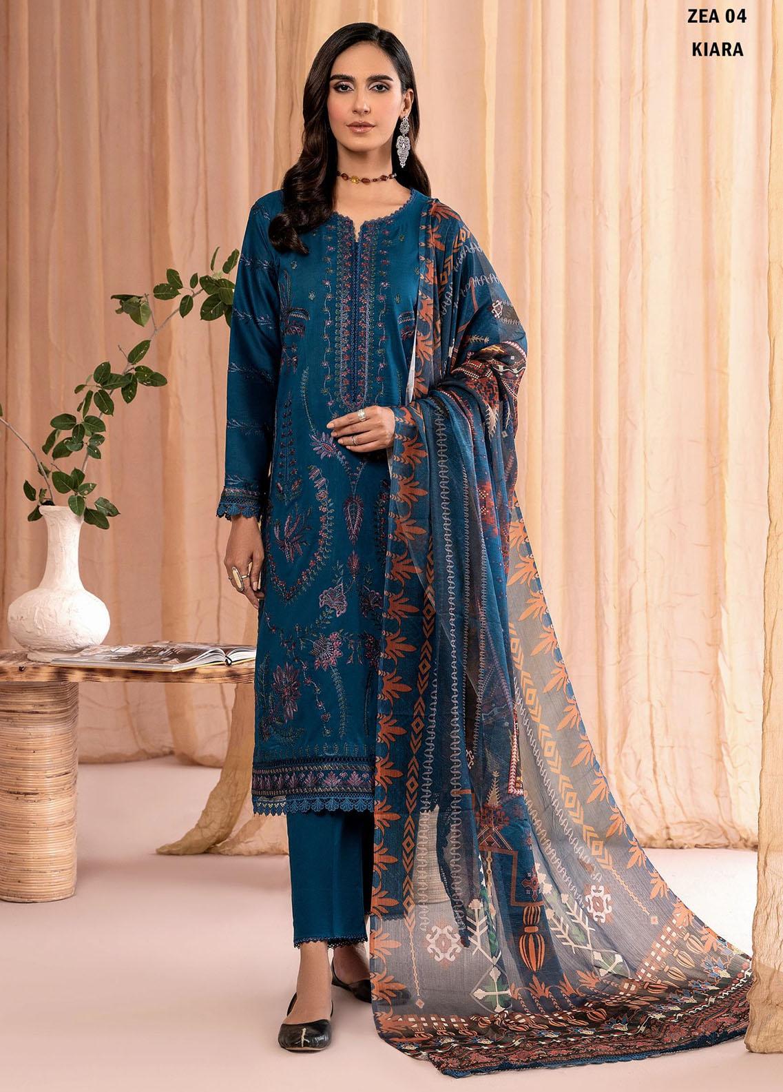 Zarif Embroidered Lawn Suits Unstitched 3 Piece ZF23EA ZEA-04 Kiara ...