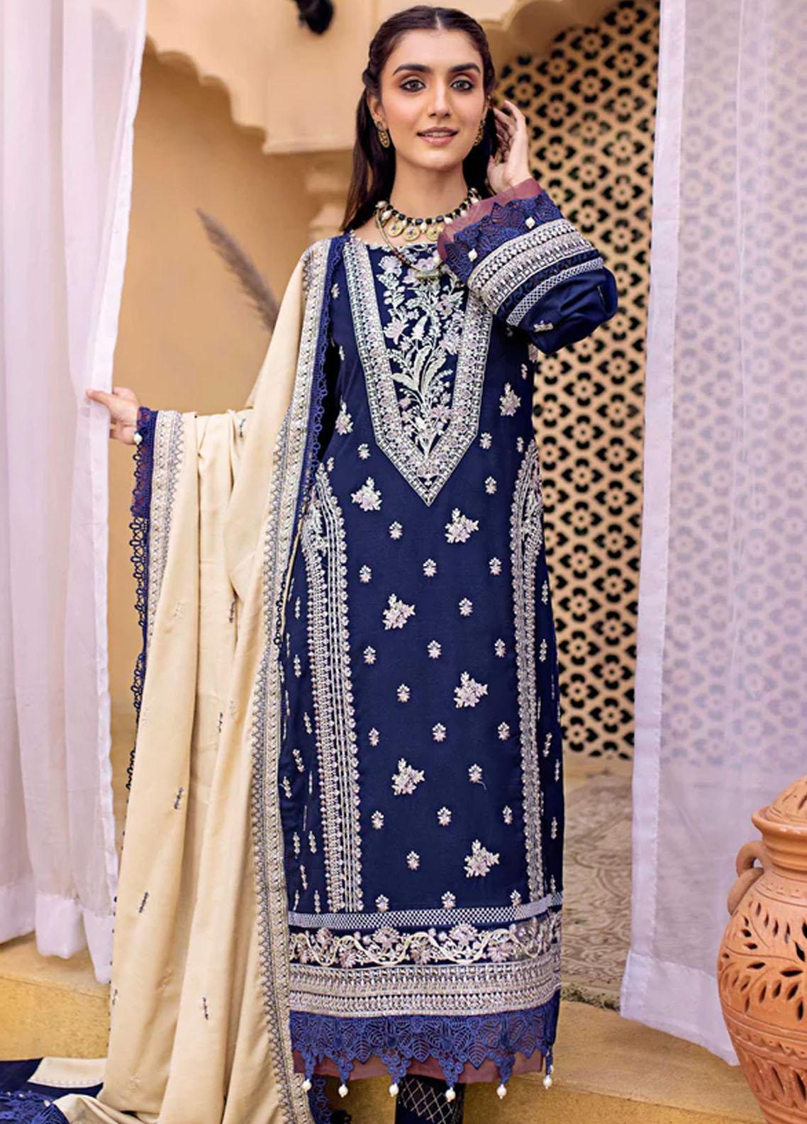 Zora By Eleshia Embroidered Dhanak Suits Unstitched 3 Piece ELS23Z ...
