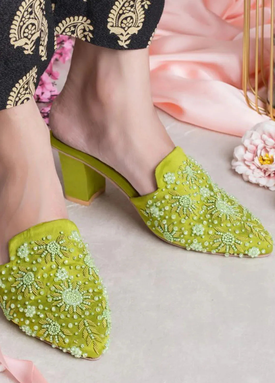 Zuruj Festive Style Heel Mules HM-113-Dhani – Sanaulla Store